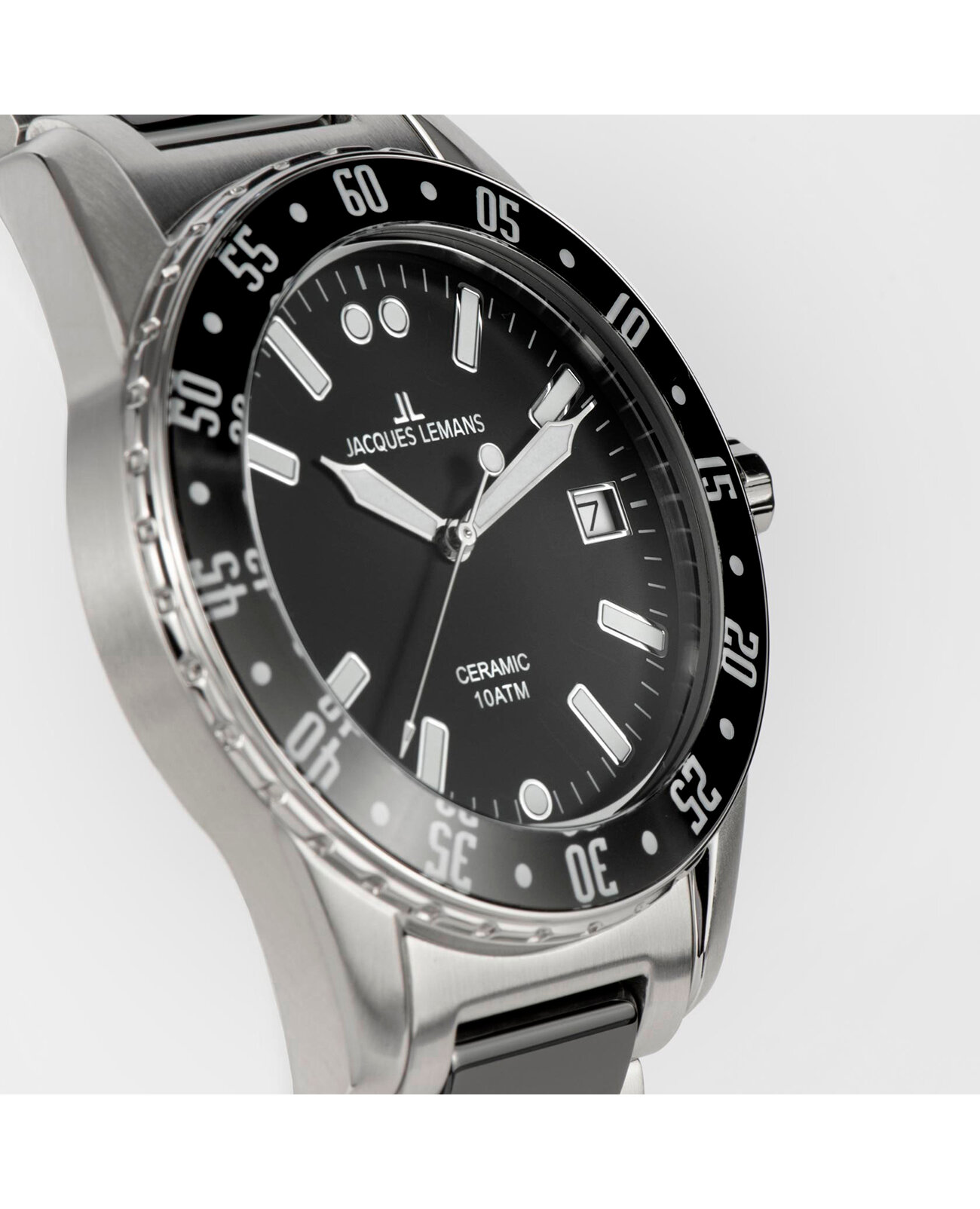 Наручные часы JACQUES LEMANS High Tech Ceramic, черный/серебряный — фото 1