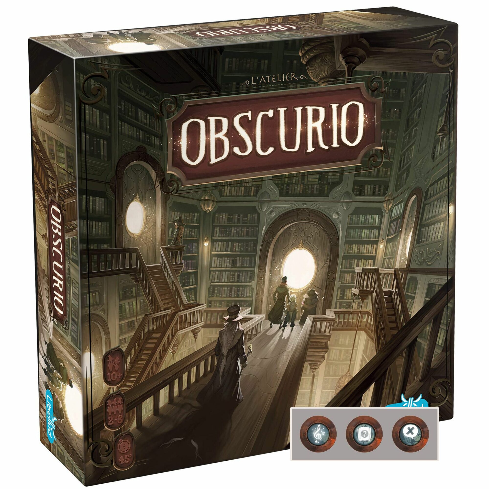Настольная игра Obscurio с тремя промо-жетонами ловушек на немецком языке