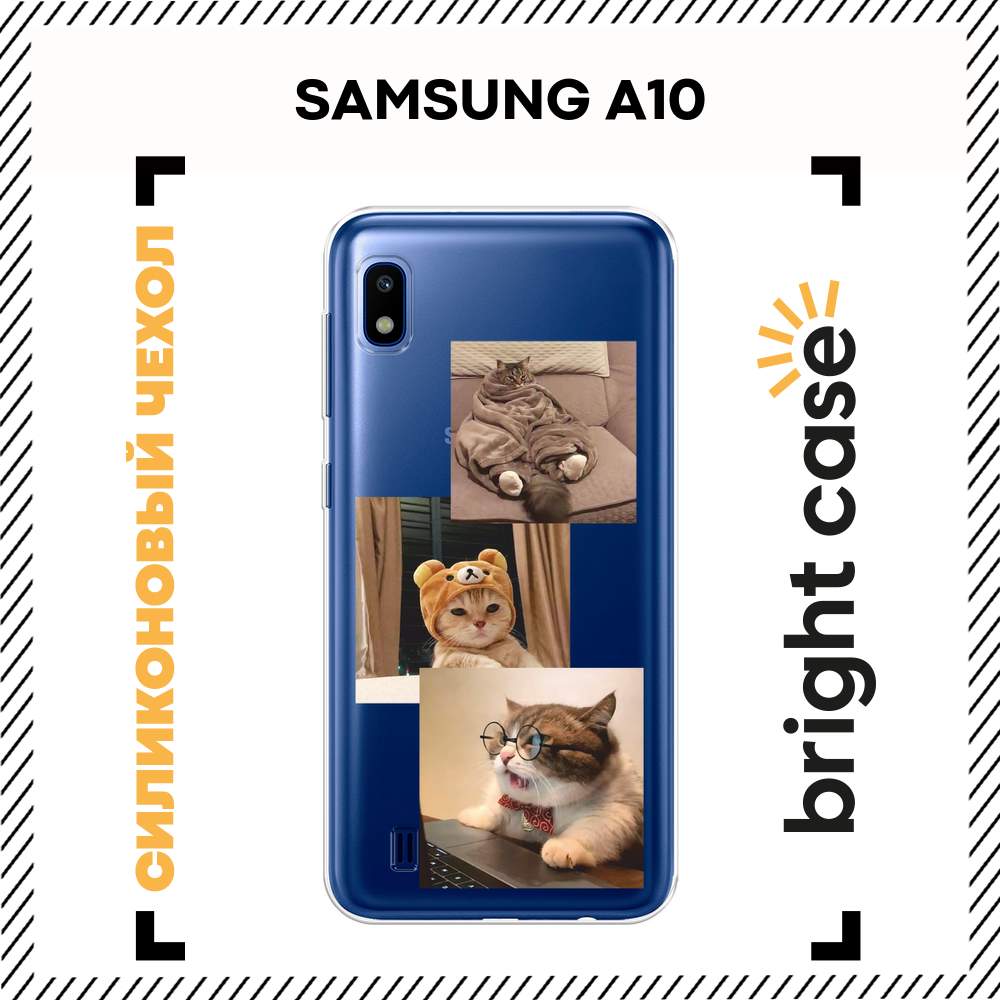 Чехол на Samsung Galaxy A10 / Самсунг А10 с принтом Домашние коты, прозрачный