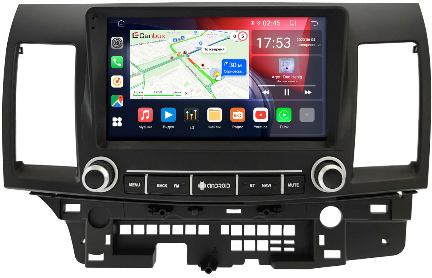 Штатная магнитола Mitsubishi Lancer 10 2007-2017 Canbox RS9-3300 1.5/32 Android 10 (IPS, DSP, CarPlay)