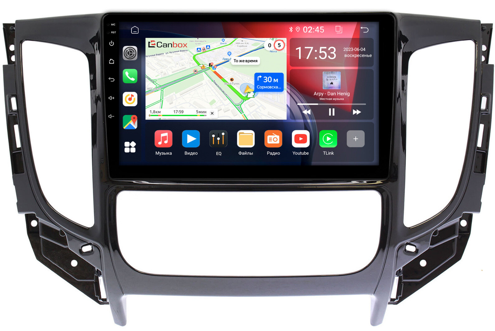 Штатная магнитола Canbox GT9-637 Mitsubishi L200 5, Pajero Sport 3, Montero Sport 3 2015-2019 (авто с МКПП, с климат-контролем, глянцевая) 2/32 Androi