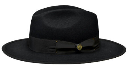 Шляпа Omai Gentleman, фетр, шерсть, ретро, регулируемая, черная