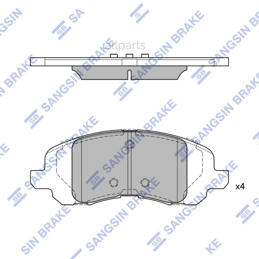 SANGSIN BRAKE SP4276 Колодки тормозные, передние
