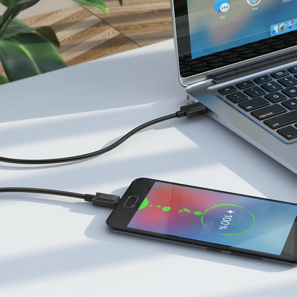 USB кабель HOCO X73 MicroUSB, 2.4А, 1м, PVC (черный) — фото 1