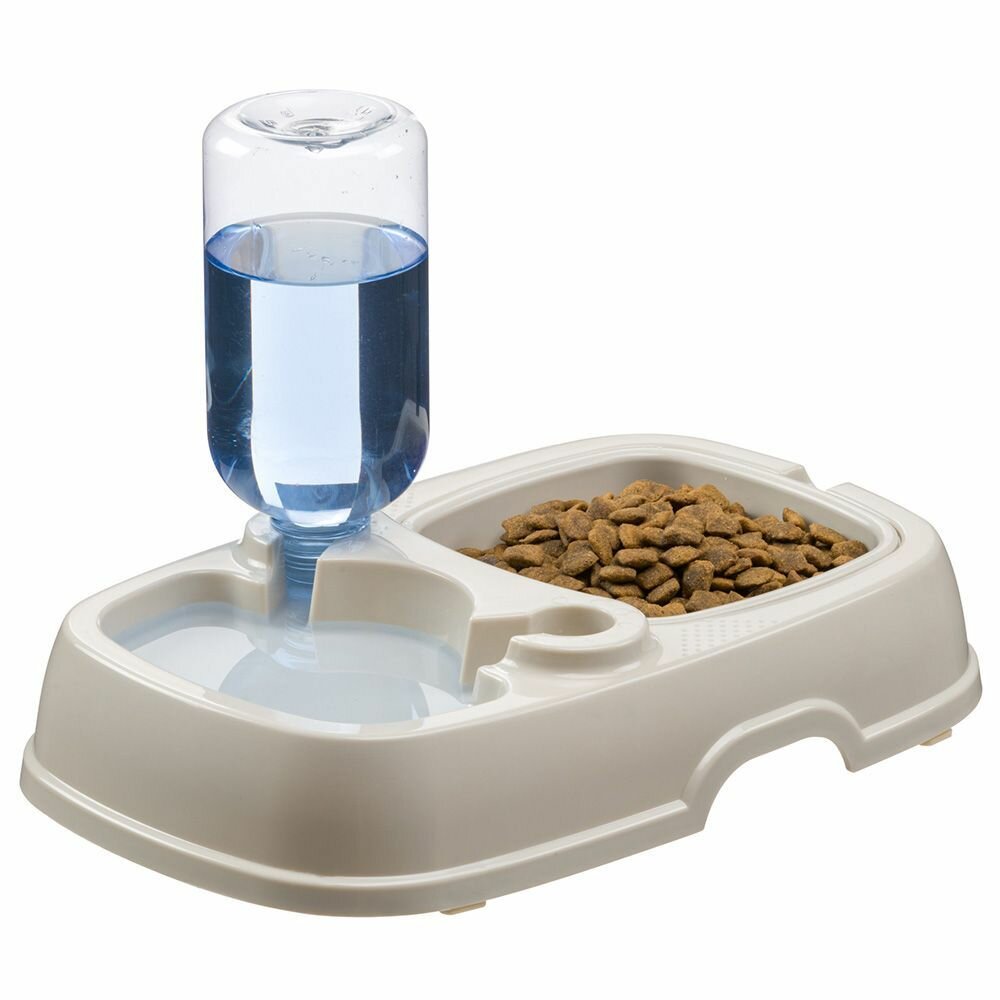 Поднос-поилка с миской Ferplast TOTA 2 с универсальным креплением под 2 бутылочки, 0,6 л (1 бутылочка в комплекте)