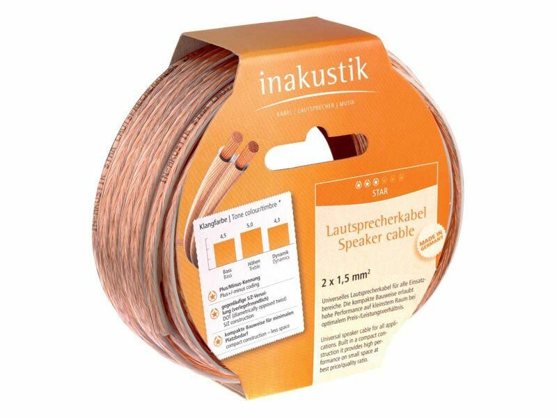 Inakustik Star LS-Reels 2 x 1.5 mm2 20 m кабель акустический