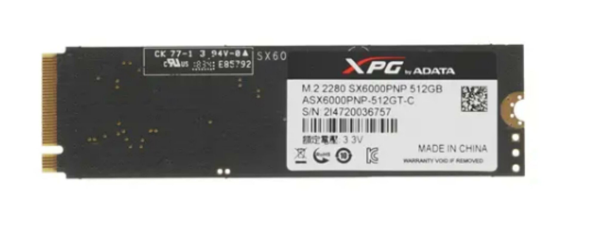 512 ГБ SSD M.2 накопитель ADATA XPG SX6000 Pro [ASX6000PNP-512GT-C]