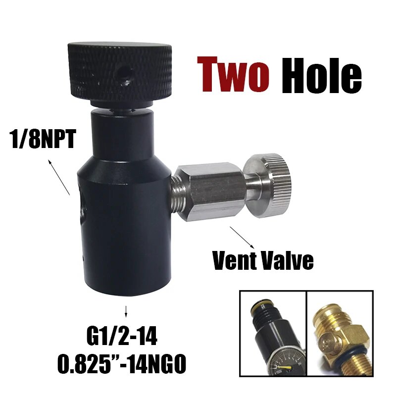 HPA адаптер 1/8NPT, G1/2-14, 2 Holes Vent, фиолетовый