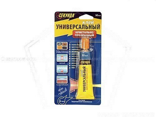 Клей универсальный секунда (30 мл) кристально прозрачный (403-108)