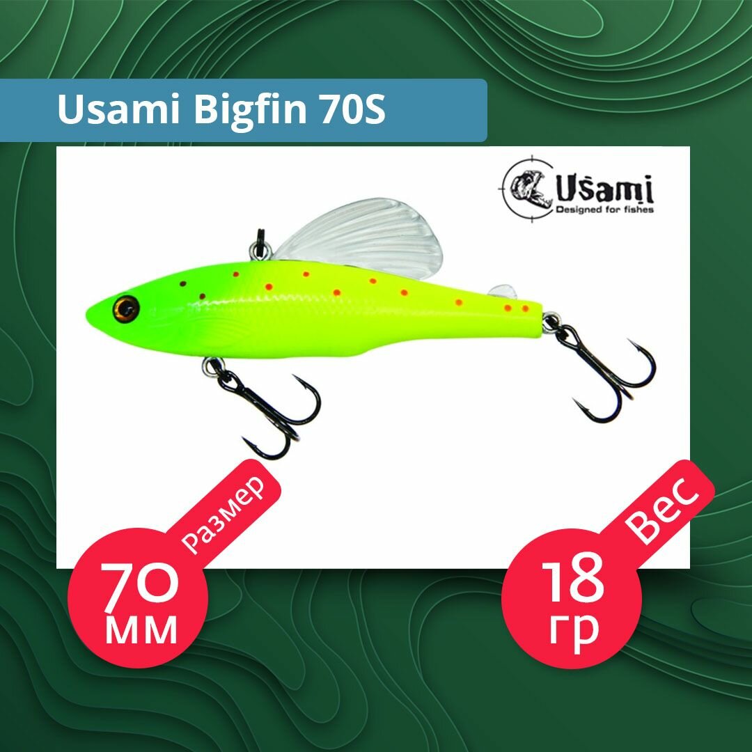 Воблер для рыбалки Usami Bigfin 70S #625