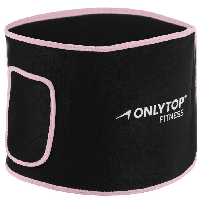 Пояс на талию ONLYTOP fitness, размер универсальный, для похудения, чёрный