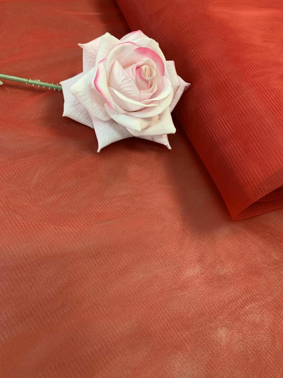 Ткань для шитья и рукоделия Еврофатин мягкий красный, Турция, отрез 100 х300 см