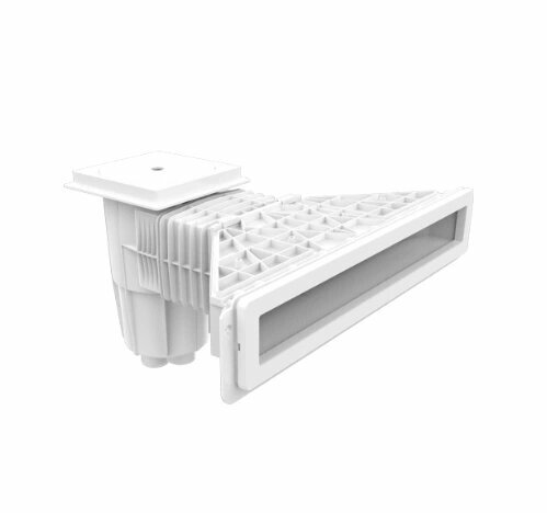 Скиммер Emaux EM0180-SV Mirror, квадратная крышка, соединение 1,5", под плёнку, цена - за 1 шт