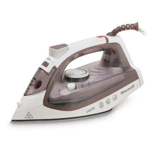 Утюг Maxwell MW-3047, 2400Вт, белый/коричневый