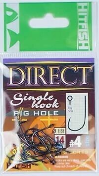 Одинарный крючок HITFISH DIRECT SINGLE HOOK (с большим ухом) 04 (14 шт.)
