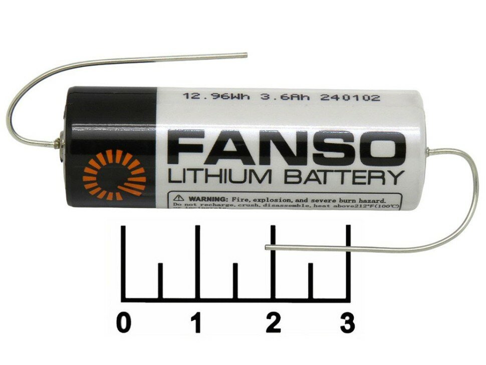 Литиевый элемент ER17505H 3.6V с выводами Fanso (399213)