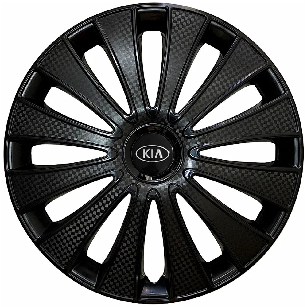Автомобильные колпаки на диски КИ ГМК черная R15", в комплекте 4 колпака