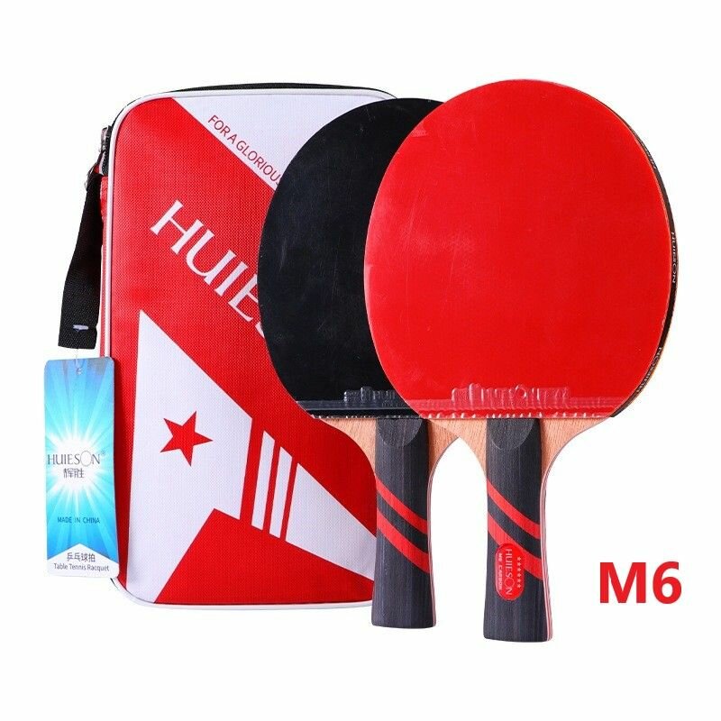 Набор: 2 ракетки Huieson M6 stars +чехол, полупрофессиональный набор ракеток для игры в настольный теннис