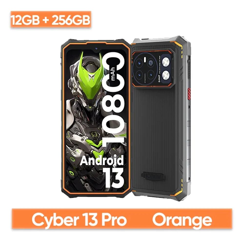 HOTWAV Cyber 13 Pro 150LM Фонарь 20 ГБ+256 ГБ 6.6' FHD+ 2K 10800 мАч Быстрая зарядка 20 Вт 64 МП Android 13 Глобальная версия