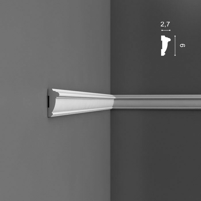 Молдинг Гладкий Orac Decor PX113 Д200хШ2.7хВ6 см Лепнина из Дюрополимера / Орак Декор.