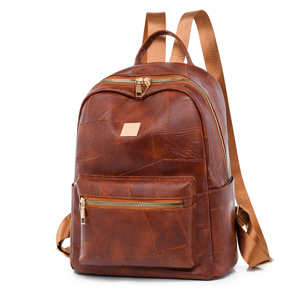 Рюкзак Zhen Li, искусственная кожа, трехмерный мешок, с антресолью, коричневый