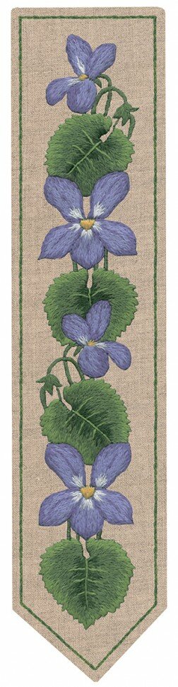 Набор для вышивания Le Bonheur des Dames #4718 Закладка "Clematites" (Клематисы), Гладь, 4.5 х 20 см