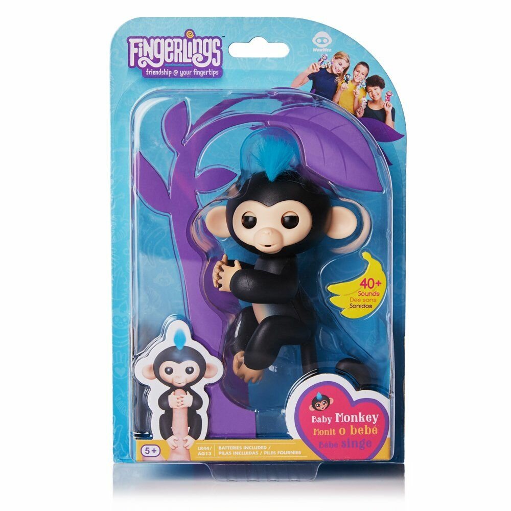 WowWee Fingerlings Baby Monkey Электронная интерактивная игрушка-обезьянка, который качает головой и издает звуки