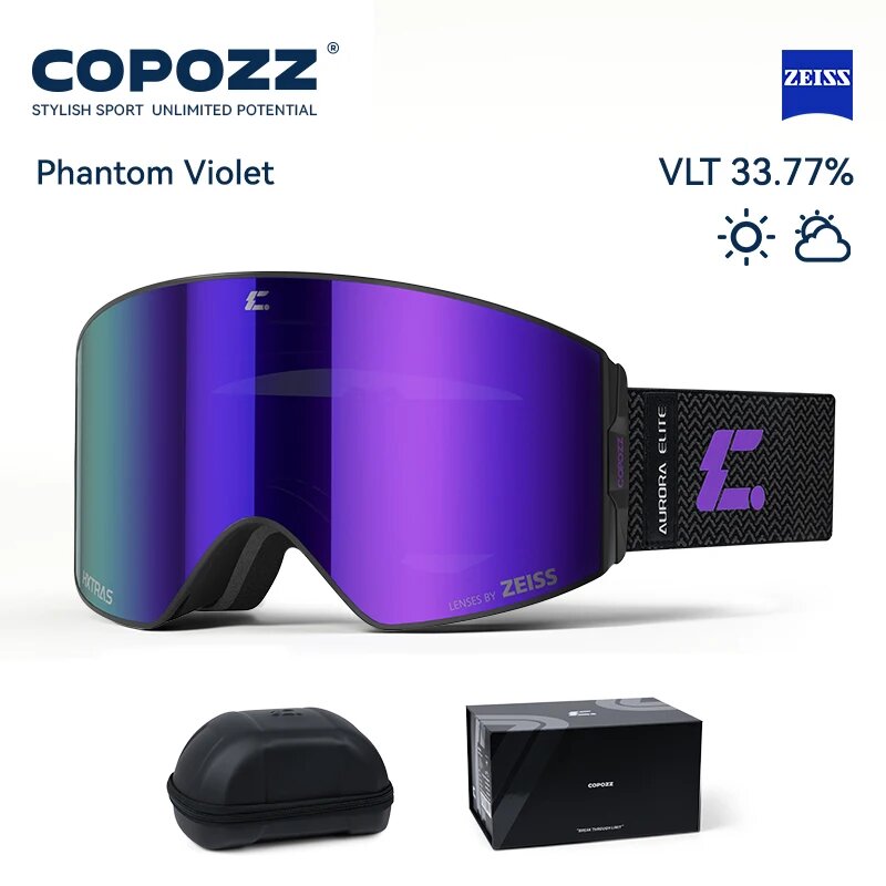 COPOZZ мужские лыжные очки с линзами Zeiss Фиолетовый, Purple