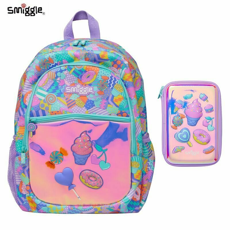 Школьная сумка Smiggle (В 42 см*Ш 30 см*Т 14 см) с сумкой для книг и карманом для ручек для детей 6-12 лет