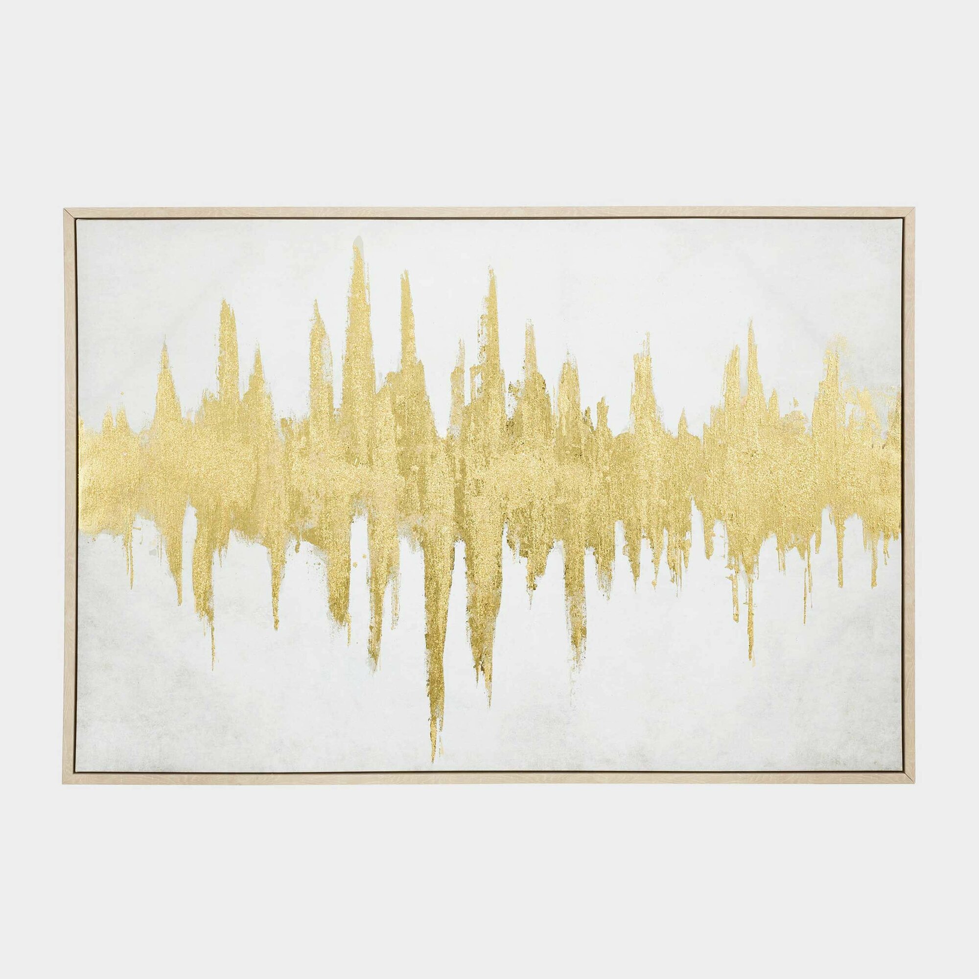 Картина в раме, 120x80 см, холст, золотисто-бежевая, Золотистые штрихи, Abstract