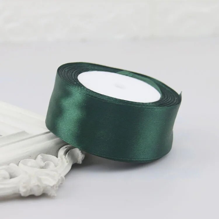 Атласные ленты Wusmart, 22 м Изумрудный, Dark Green, 6mm