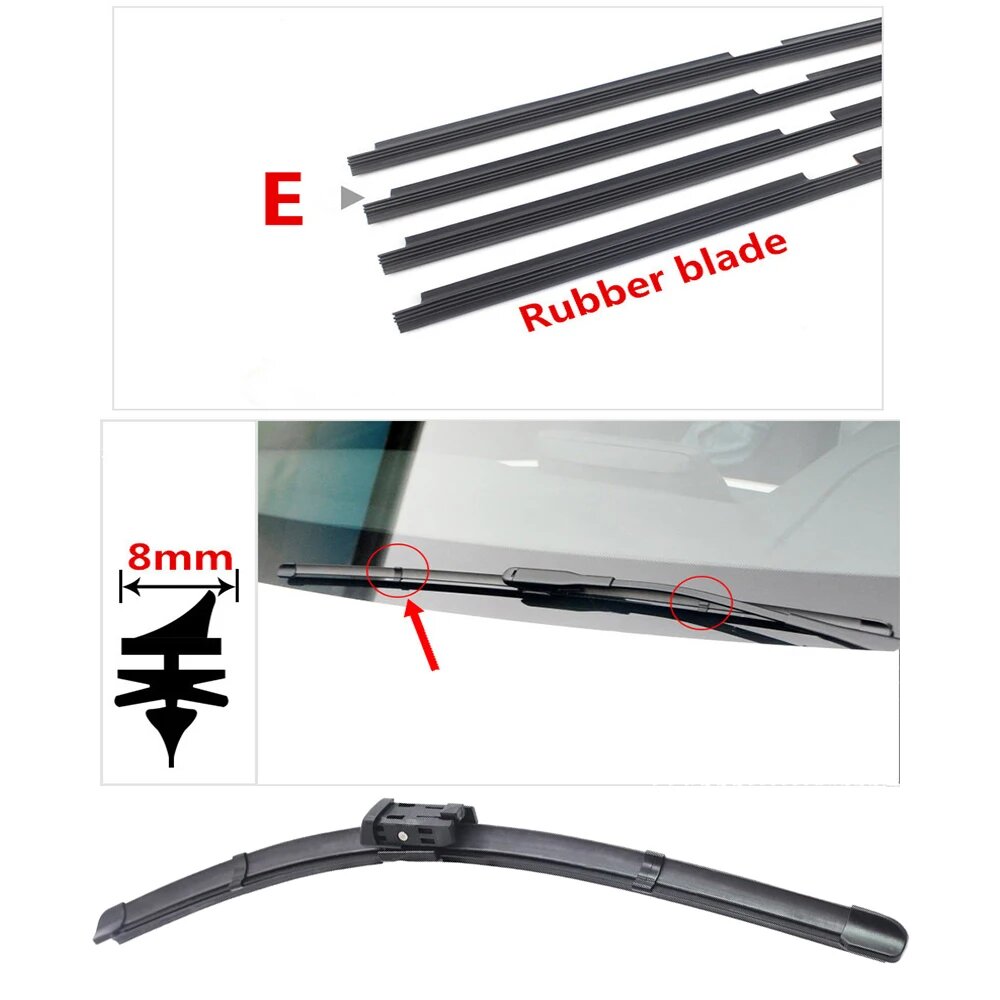 Резинка для стеклоочистителя 24" E-8.5mm, черная