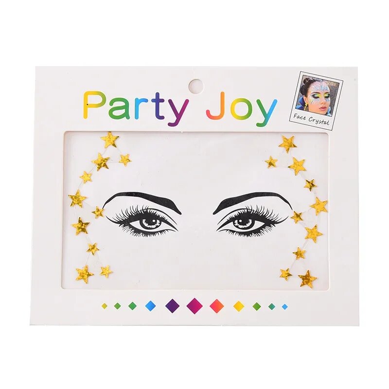 Наклейки на лицо Party Joy, звезды, Цвет: YC-96