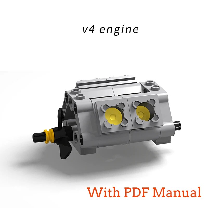 LEGO Technic V4 engine 01, с PDF инструкцией