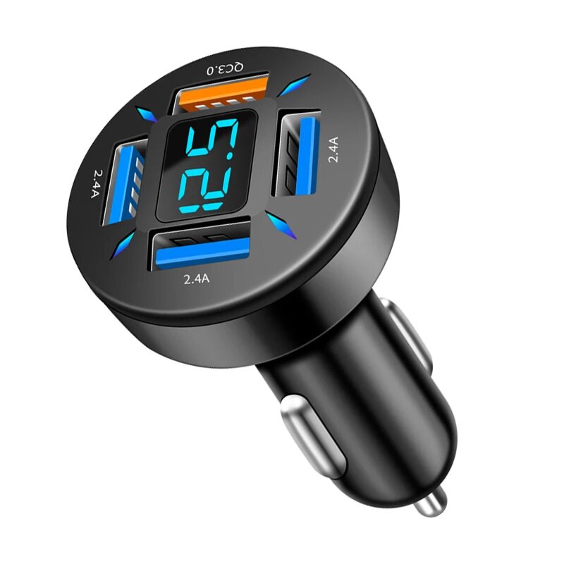 Зарядное устройство в авто QC 3.0, 2.4A, 5V, черный