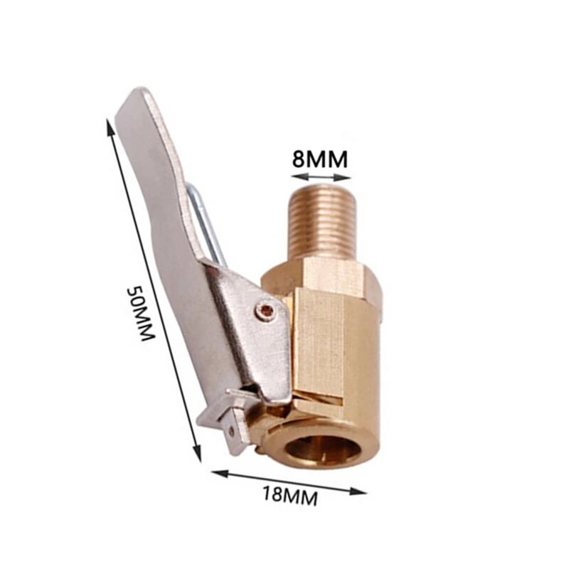 8 мм клапан колеса для шин, воздушный патрон, насос для накачивания, разъем клапана, зажимной адаптер, автомобильный латунный насос для автомобильных шин, новый надувной насос Type A