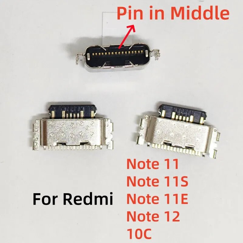 USB разъем для Redmi 10C/11/11S/11E/12, pin in middle