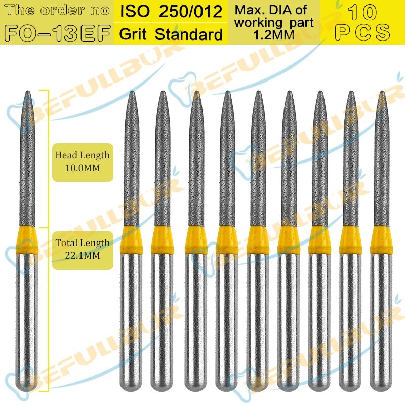 BEFULL Стоматологические боры алмазные FO-13EF 10PCS