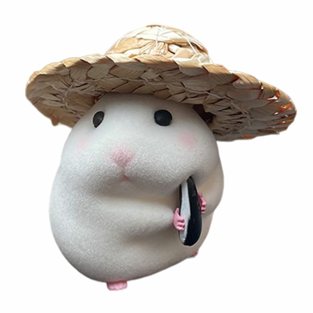 Автомобильный оберег "Хомяк-гурман" - серый