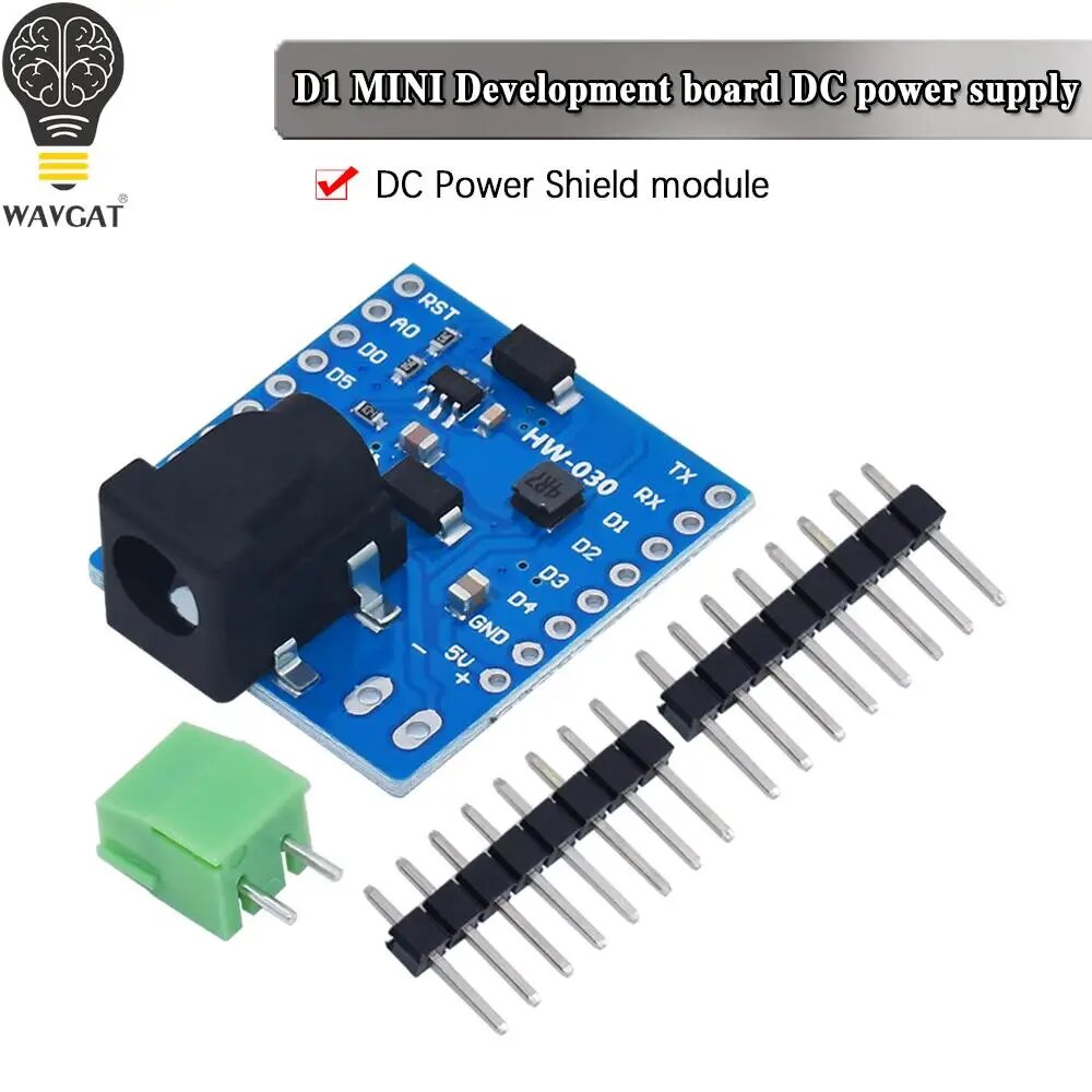 DC Power Shield V1.1.0 для мини-плата разработки Wemos D1, экранный модуль питания постоянного тока