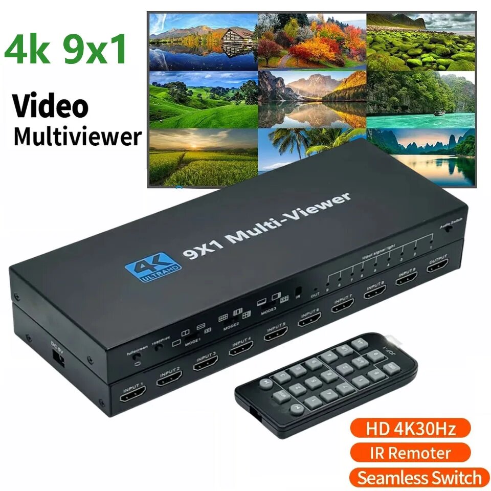 TITAK HTA004S 4K HDMI 9x1 Quad Multi-viewer