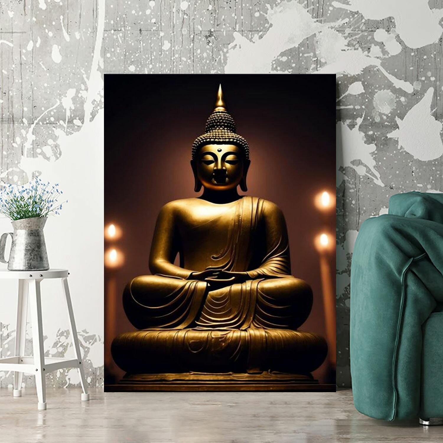 Многоликий Будда, картина интерьерная, 60х80 см.