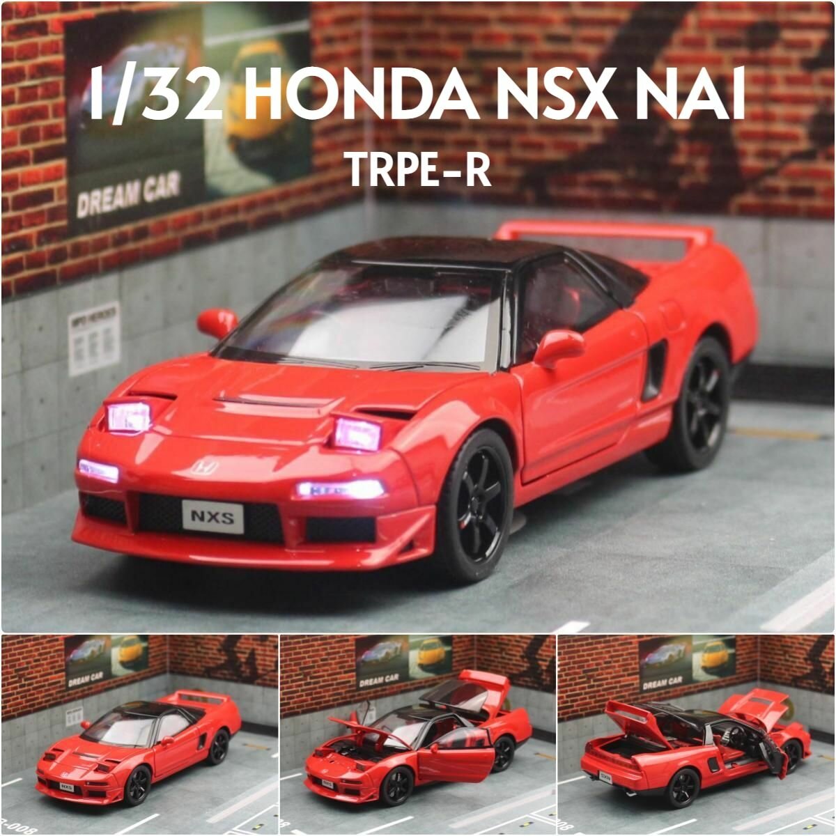 DIECAST CAR 1/32 Коллекционная металлическая машина Honda Acura NSX NA1 TRPE-R JDM Игрушечная машина