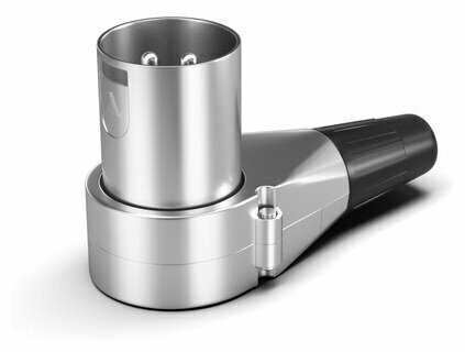 Угловой разъём Canon, XLR(M) 3 pin, серебряный