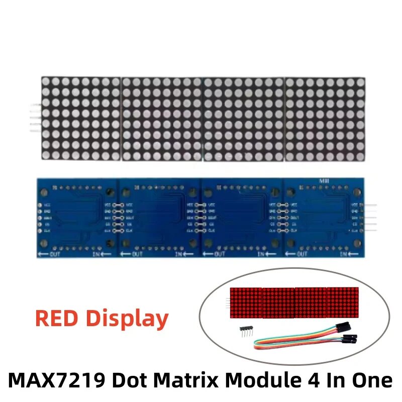 MAX7219 Dot Matrix Module 4 In One Red Display