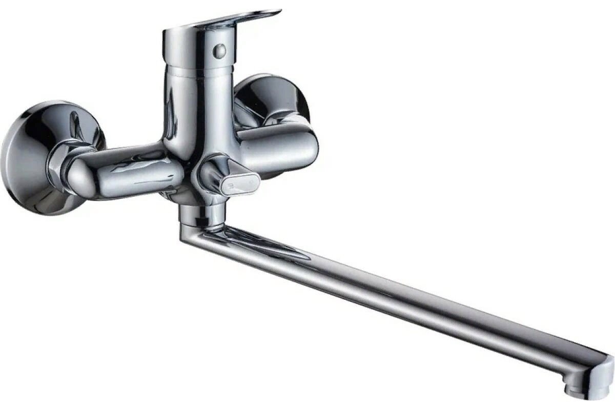 Смеситель ванна GOTA ROCIO в/пер. однорычажный Leone хром д-35, излив плоский 300 мм 054710-GOTA