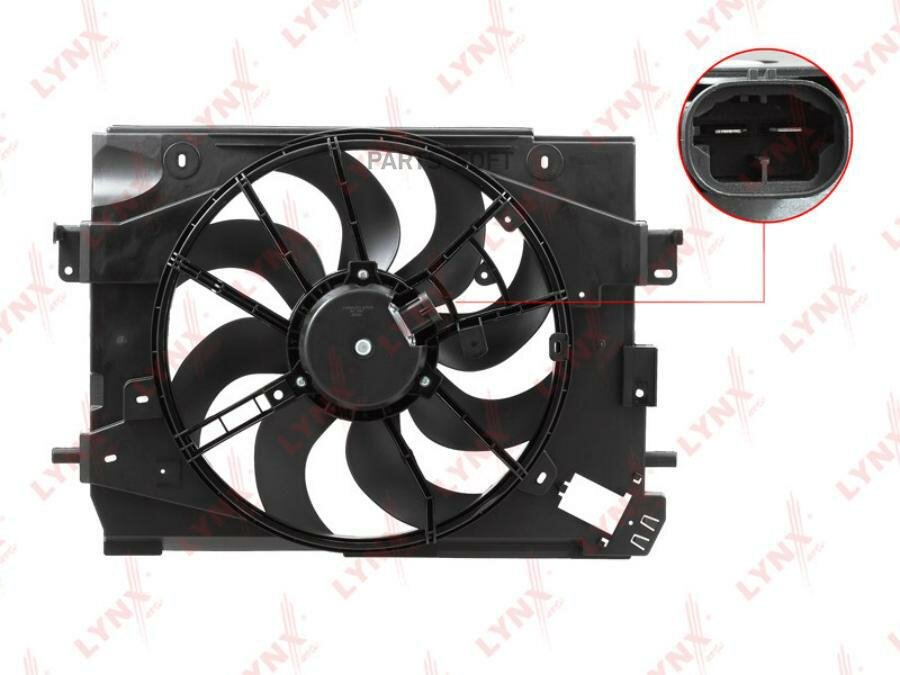 LYNXAUTO RF-1567 Вентилятор радиатора с кожухом RENAULT Clio IV 1.2 16> / Dokker 1.2-1.6 12> / Lodgy 1.2-1.6 12> LAD ()