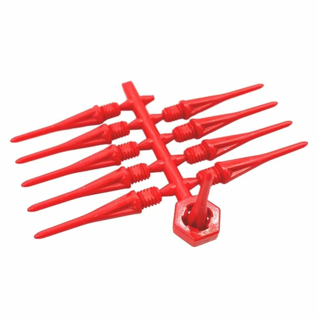 Дартс, Пластиковые наконечники для электронных дартсов 2BA - красные, 5 упаковок по 50 штук