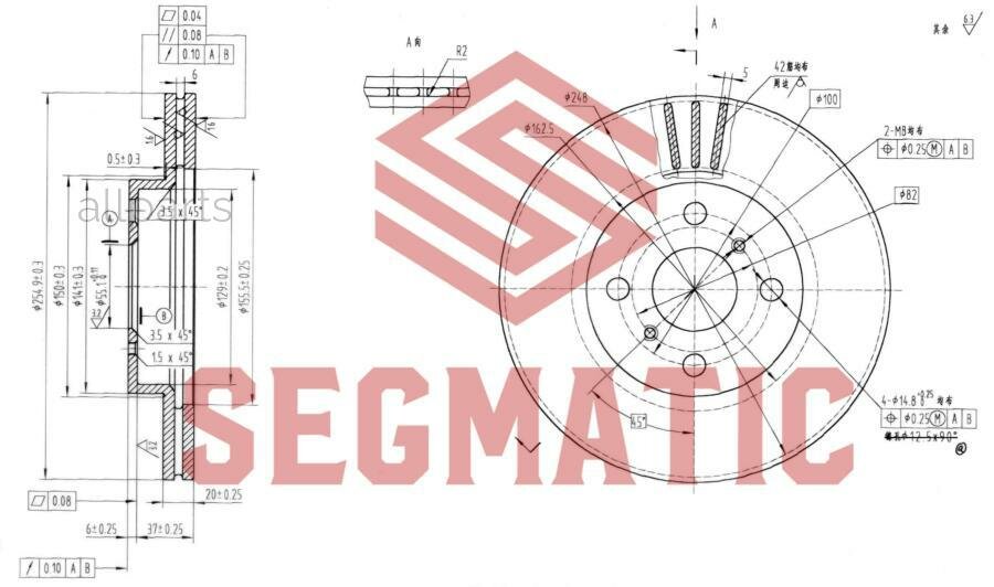SEGMATIC SBD30093130 Диск торз. перед TOYOTA Yaris 1.0-1.5 99-