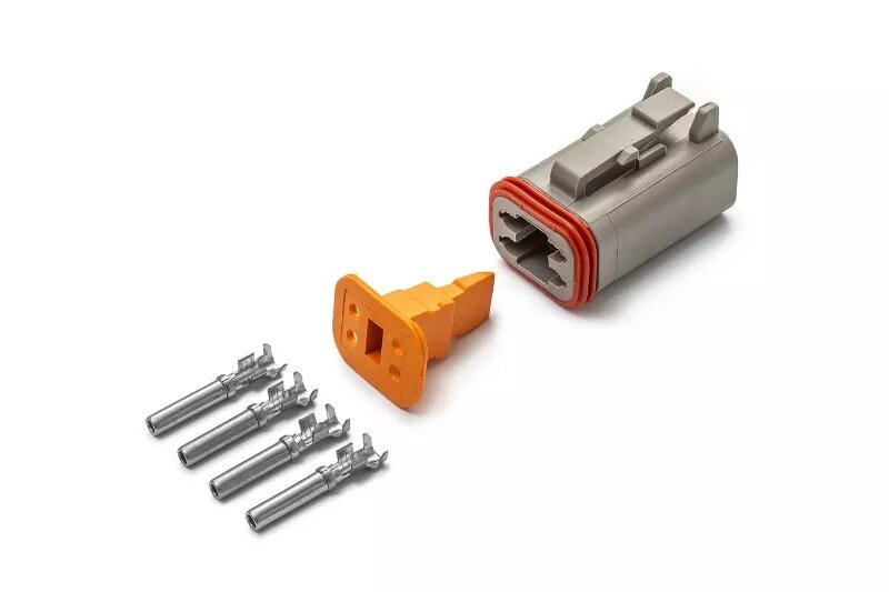 Разъем Deutsch DT06-4S (4pin) 4 контакта под сечение провода 0.5